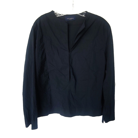 Piazza Sempione | Tops | Piazza Sempione Navy Blue Split Top Blouse ...